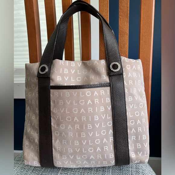BVLGARI | Bags | Bulgari Tan And Brown Womens Tote Bag | Poshmark